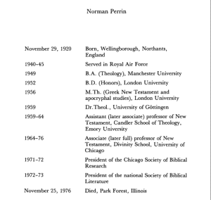 Remembering Norman Perrin – TaborBlog