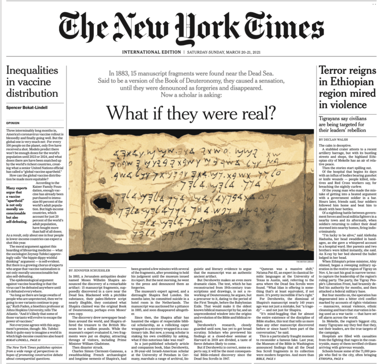 One Year Ago Today–The Shapira Scroll Reconsidered! – TaborBlog